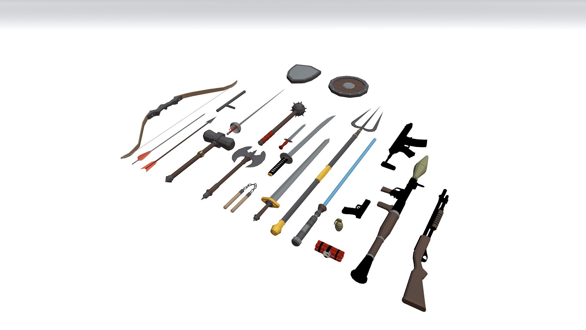Low poly Weapons Pack 001 - Buy Royalty Free 3D model by Creative Trio ...