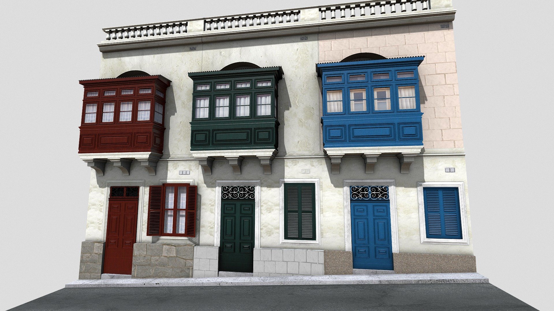 Malta houses from valletta - Buy Royalty Free 3D model by petiixblender ...