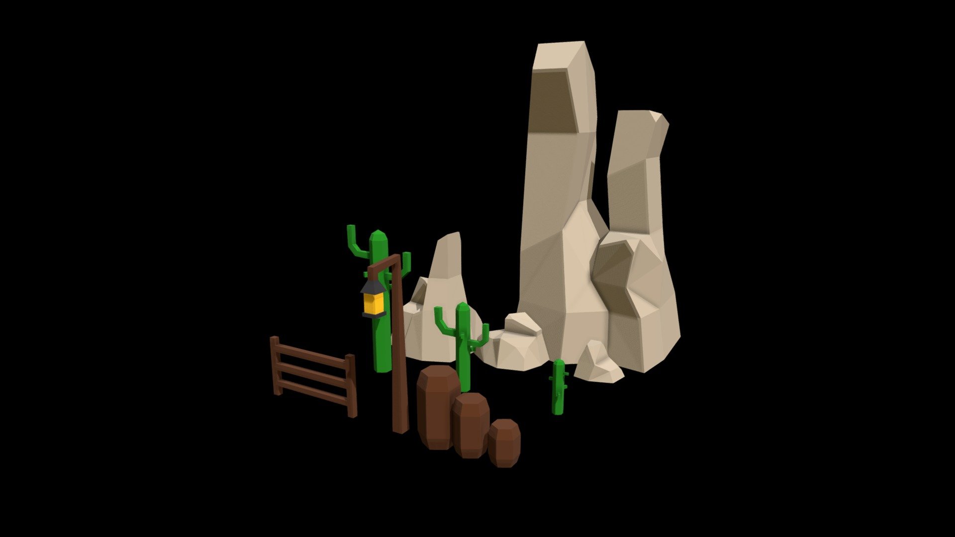 Low Poly Desert Asset Pack - Download Free 3D model by Bl4ckGh0st ...