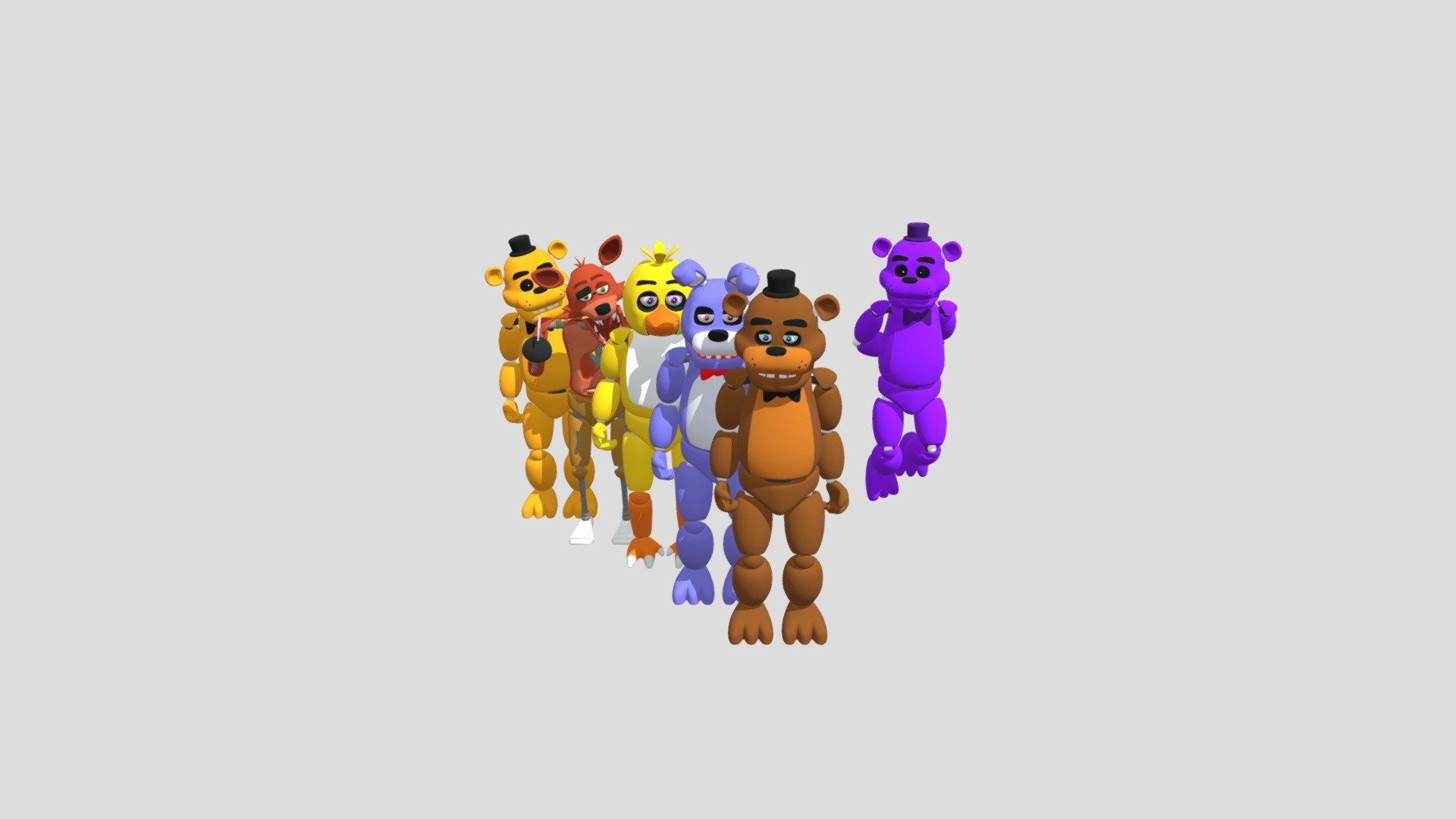 All Fnaf 1 Animatronics - Download Free 3D model by bancmaso19 [69cfd3a ...