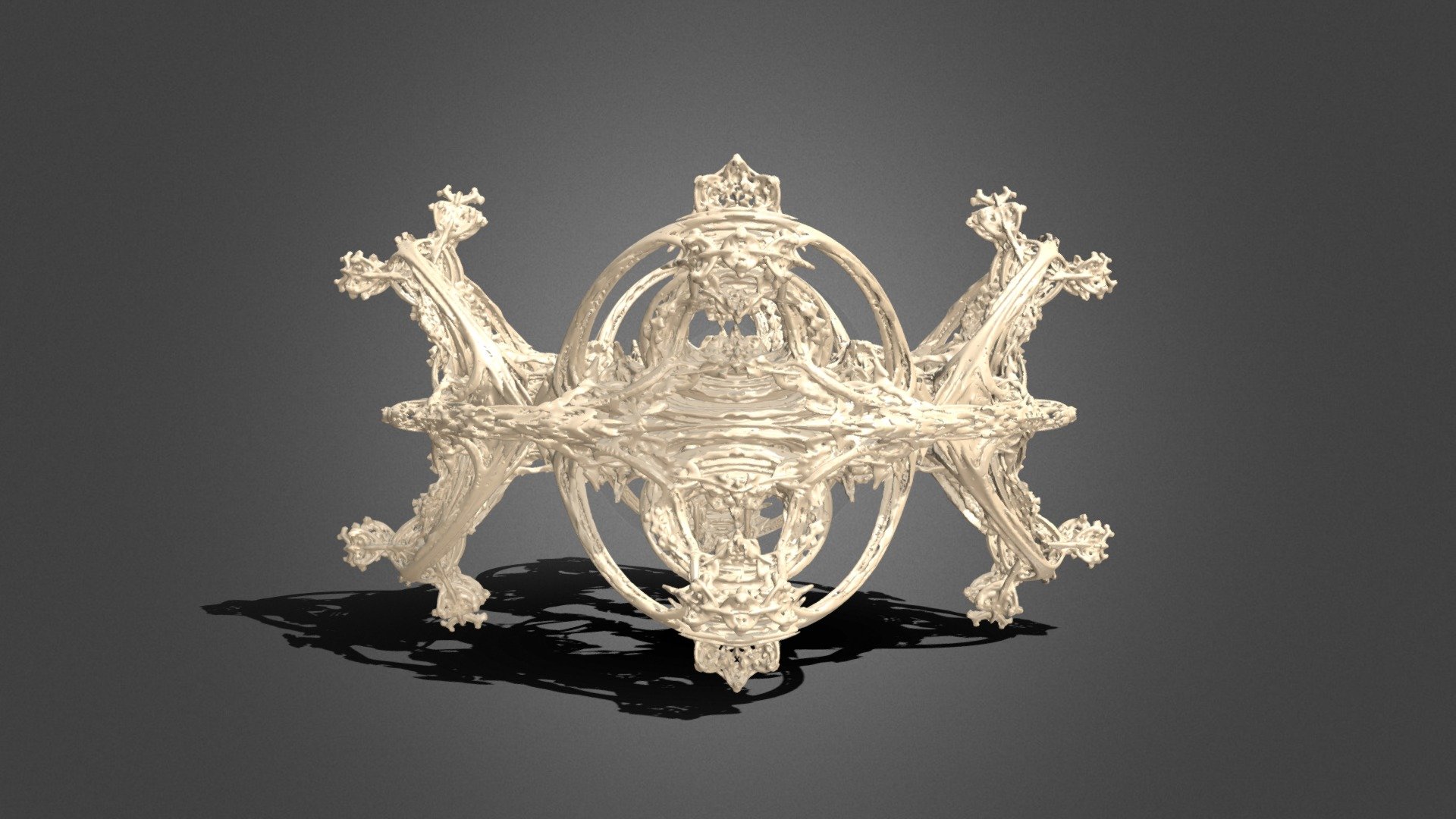 3D Fractal Art Nouveau - 4 symmetry folding - 3D model by spiraldive ...