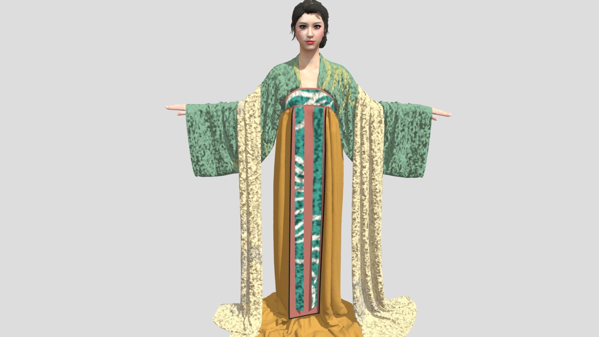 Tang Qi chest Ruqun - Dream Chang 'an - Download Free 3D model by ...