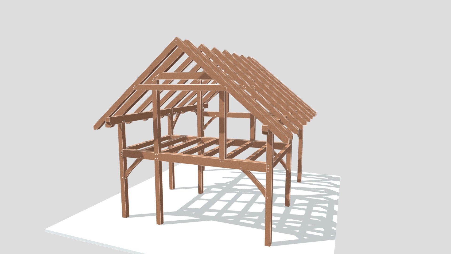 20x24 Timber Frame Plan with Loft - 3D model by BIGWOOD [69da953 ...