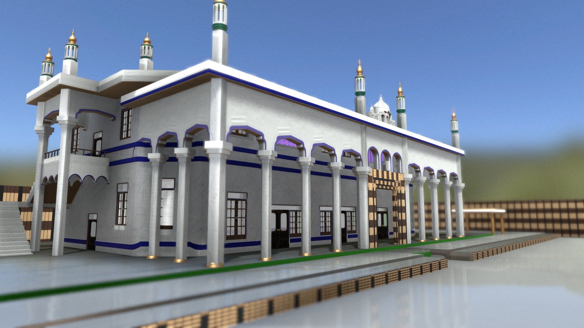 Islamic Mosque - 3D model by M.E (@essabahootraza) [69de16f] - Sketchfab