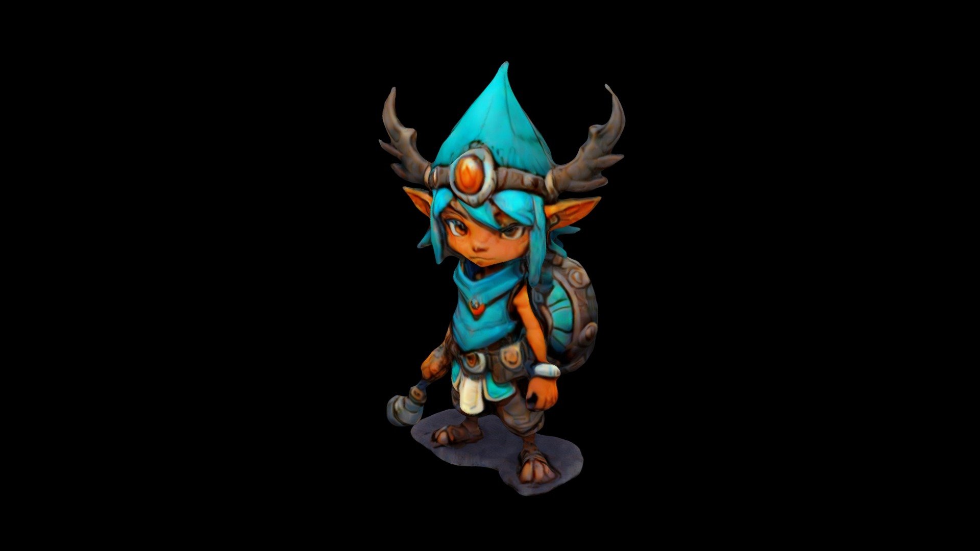 a blue skinned creature with horns and a blue he - Download Free 3D ...