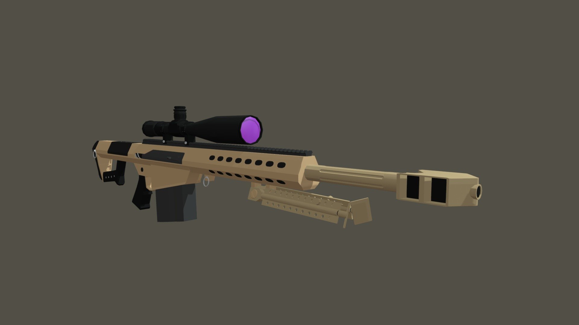 Barrett M82A1 / Low Poly - 3D model by DzMayd [69e4202] - Sketchfab
