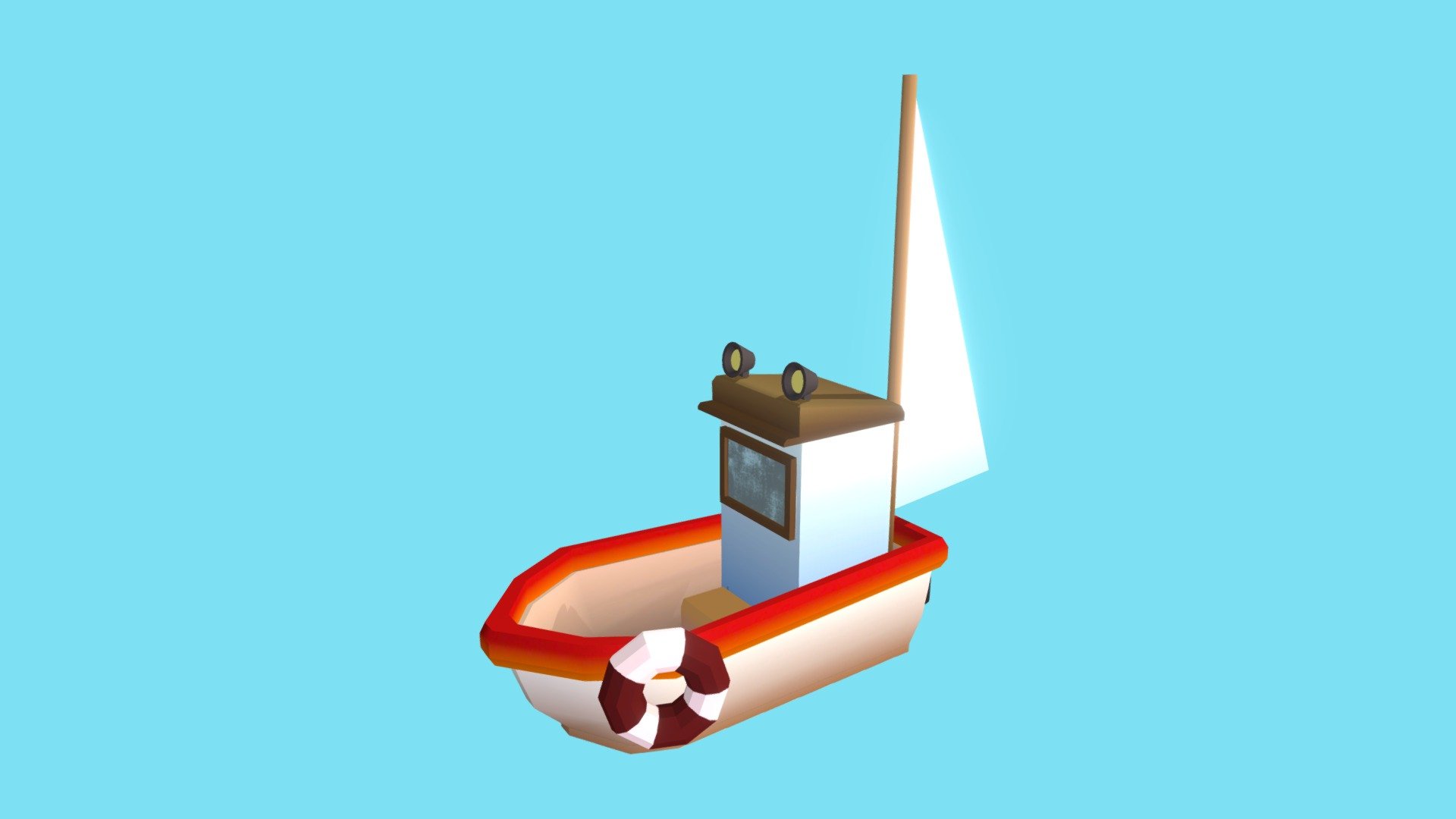 Lowpoly boat - 3D model by Nadja May (@nadjamay) [69e5a31] - Sketchfab