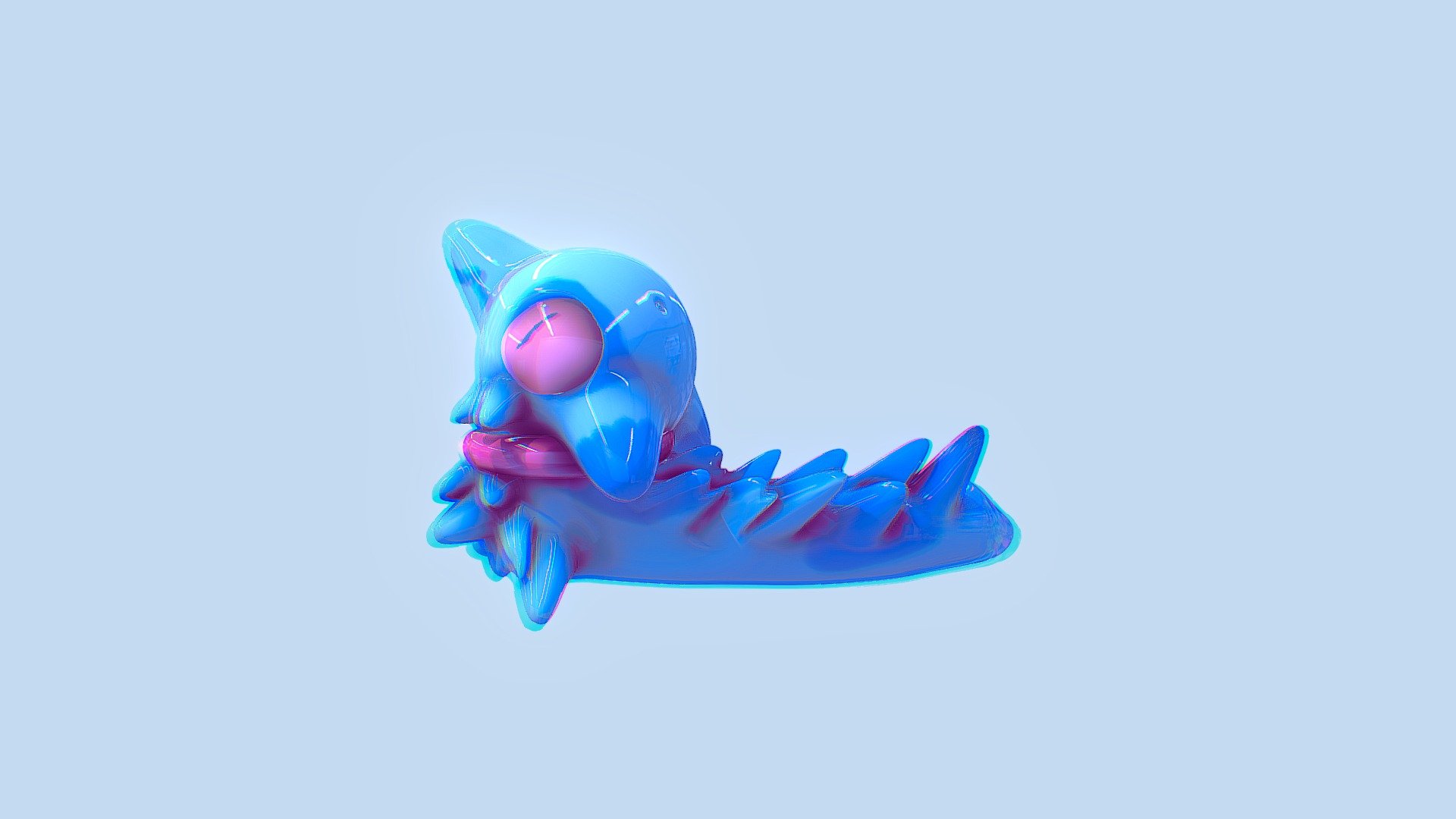 Terrified-blue wolf-worm pet - Download Free 3D model by Eevee120 ...