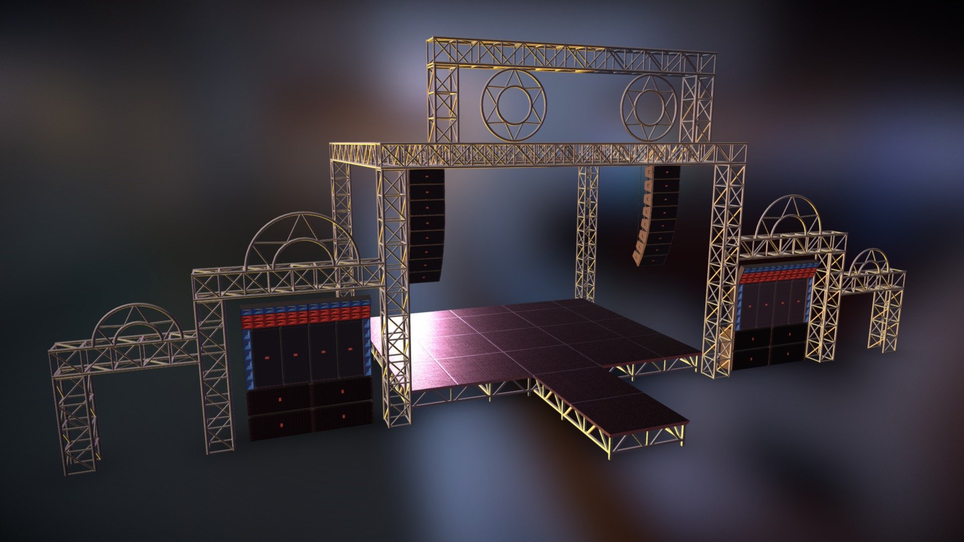 Kashinathpur 2K24 stage preview - 3D model by Anjan Metya (3D Artist ...