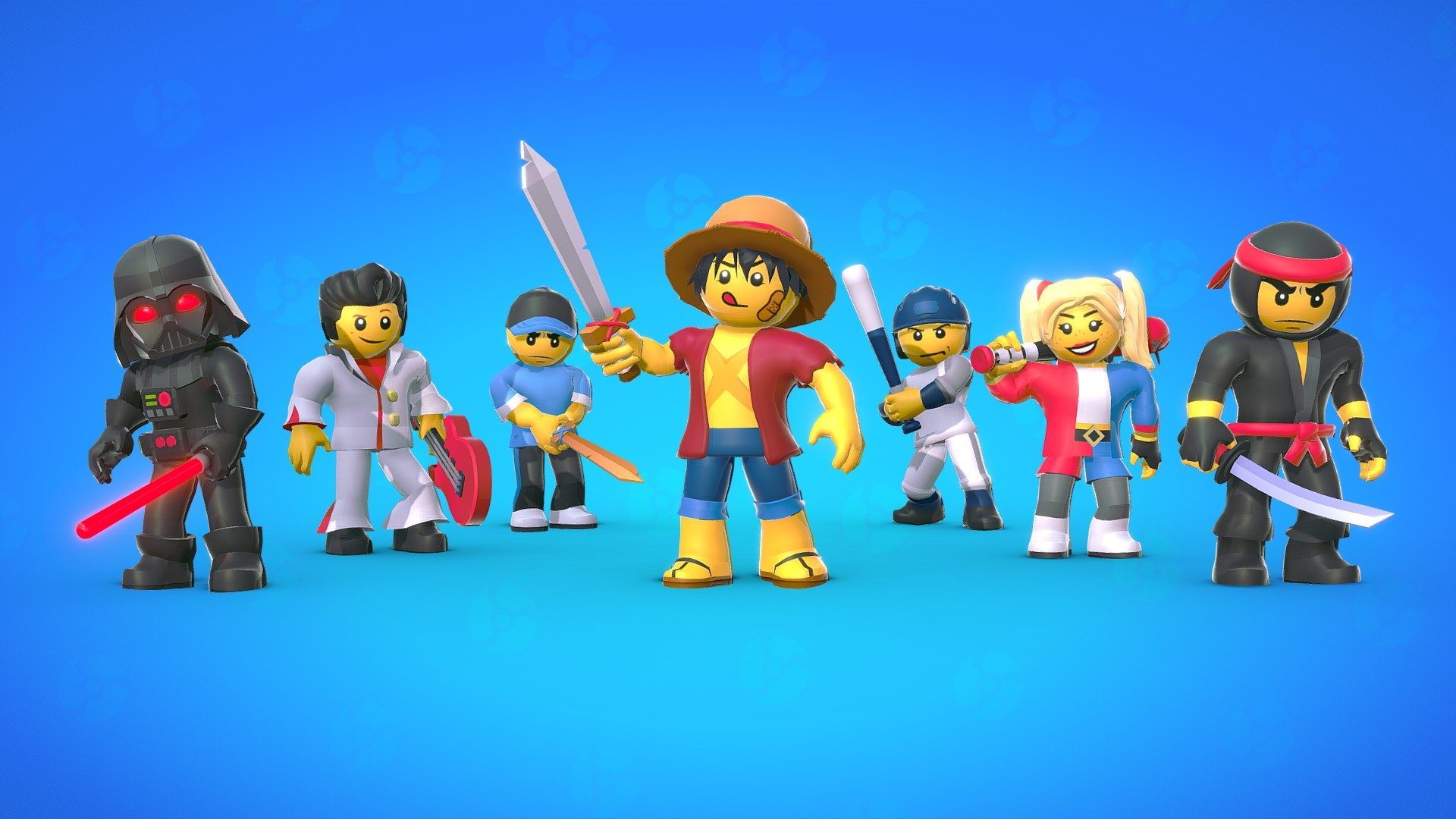 Lowpoly cartoon game characters rigged - Buy Royalty Free 3D model by ...