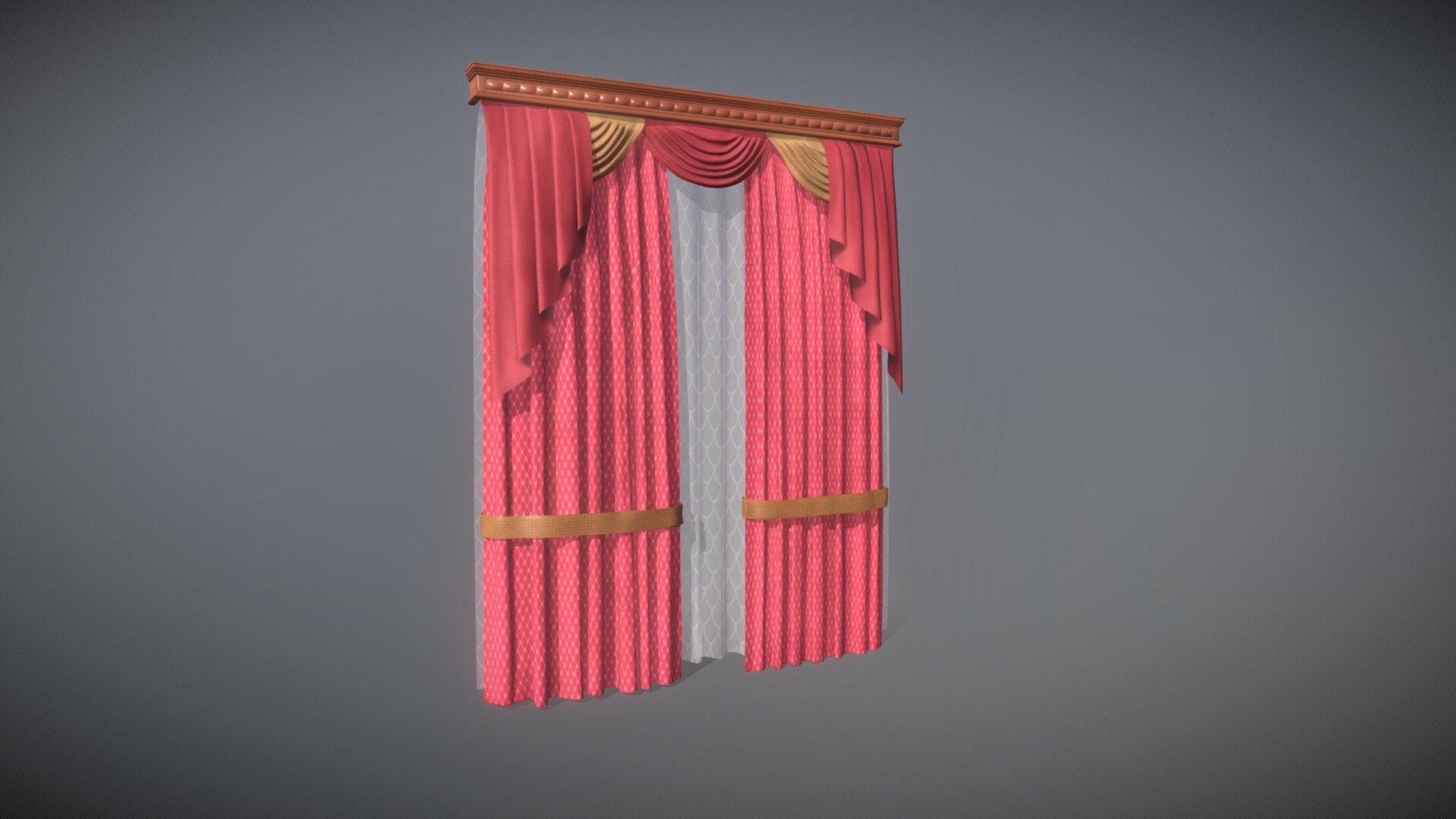 Animated hold up №601 Curtain 3D low-poly model - 3D model by serj_e ...