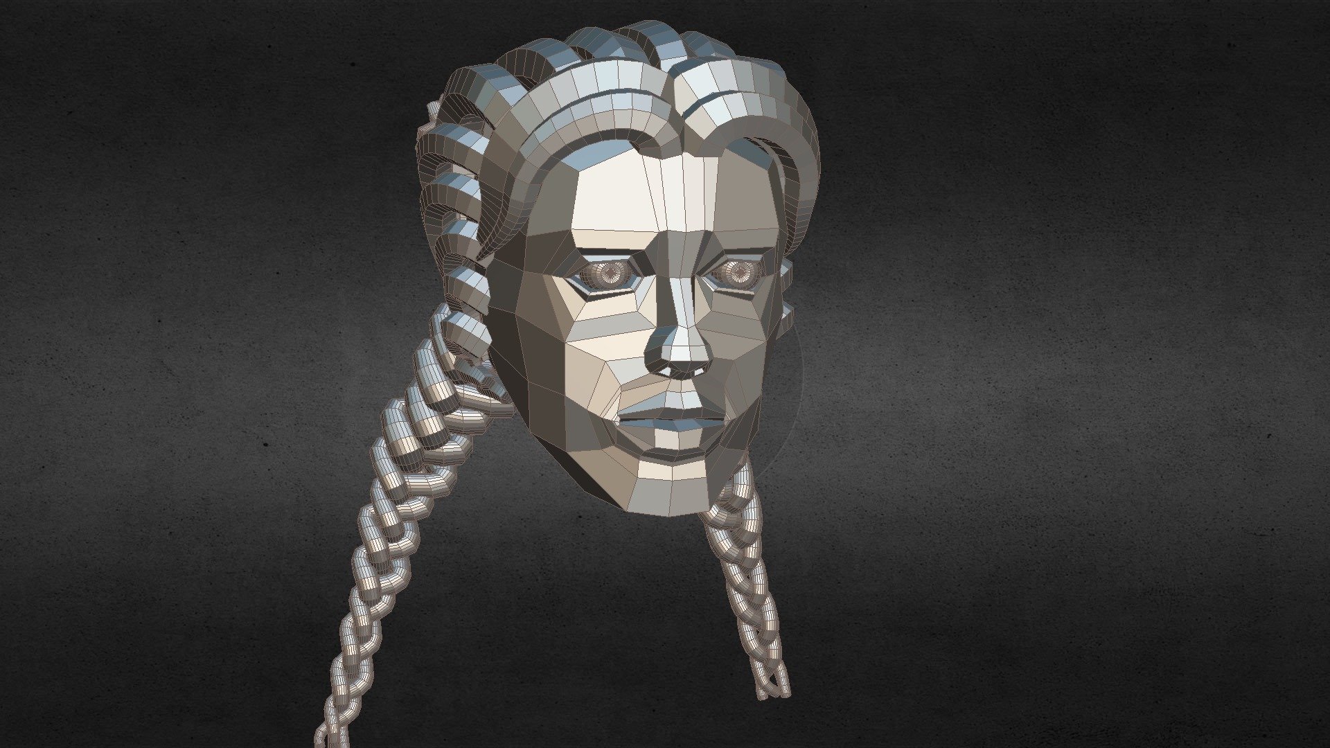 LOW POLY BOX PLANAR BRAID HAIR 12-9-2022 - Download Free 3D model by ...