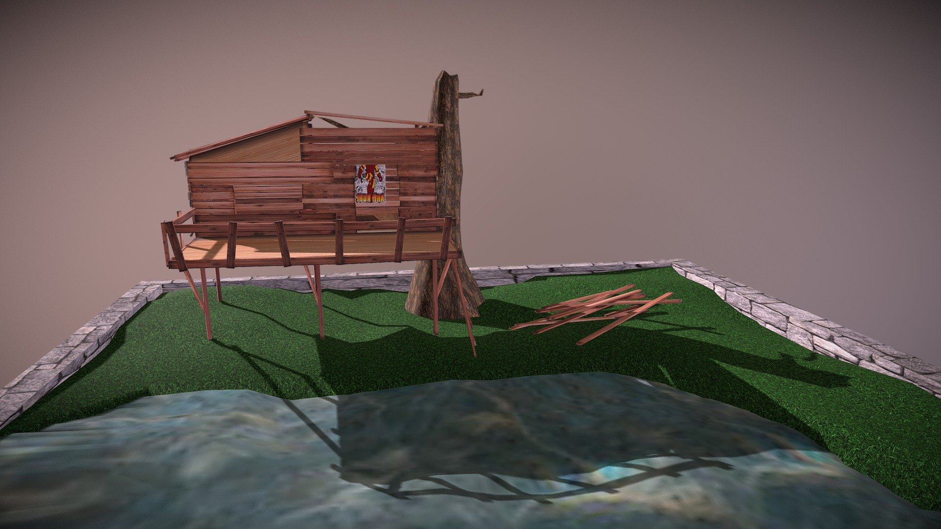 Treehouse Scene - 3D model by Steve McDougall (@stevemcdougall ...