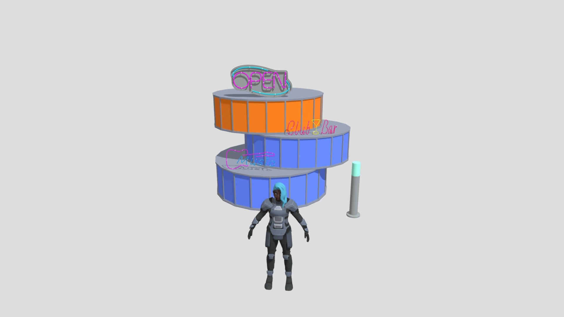 portfolio10.Metaverse- Cyberpunk building - 3D model by wawawajiro ...