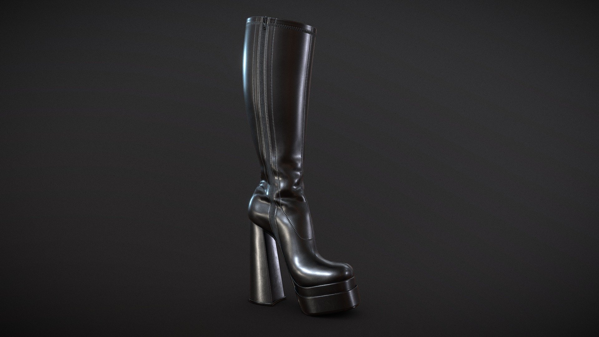 Double Platform Knee High Boots - Buy Royalty Free 3D model by Feds452 ...
