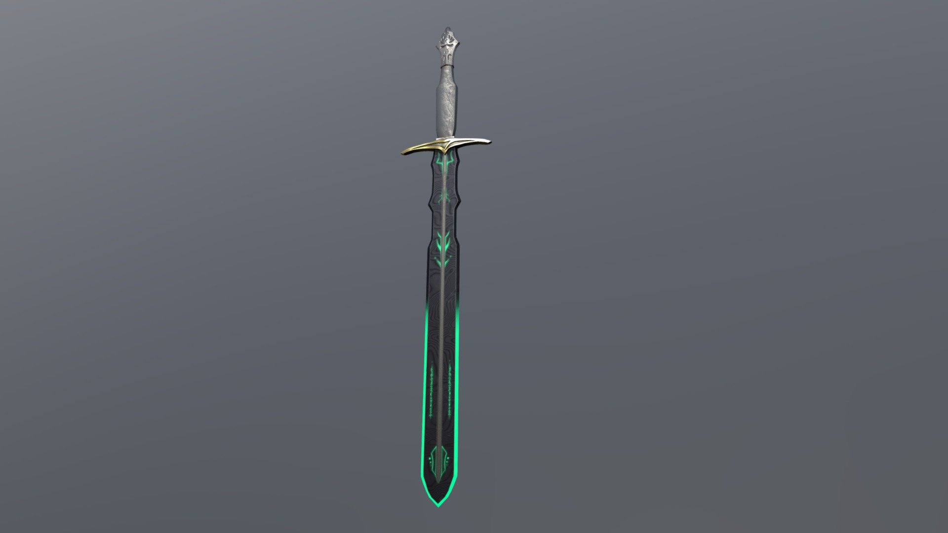 Low Poly Black Steel Fantasy Sword - 3D model by WyrdRune [6a12308 ...