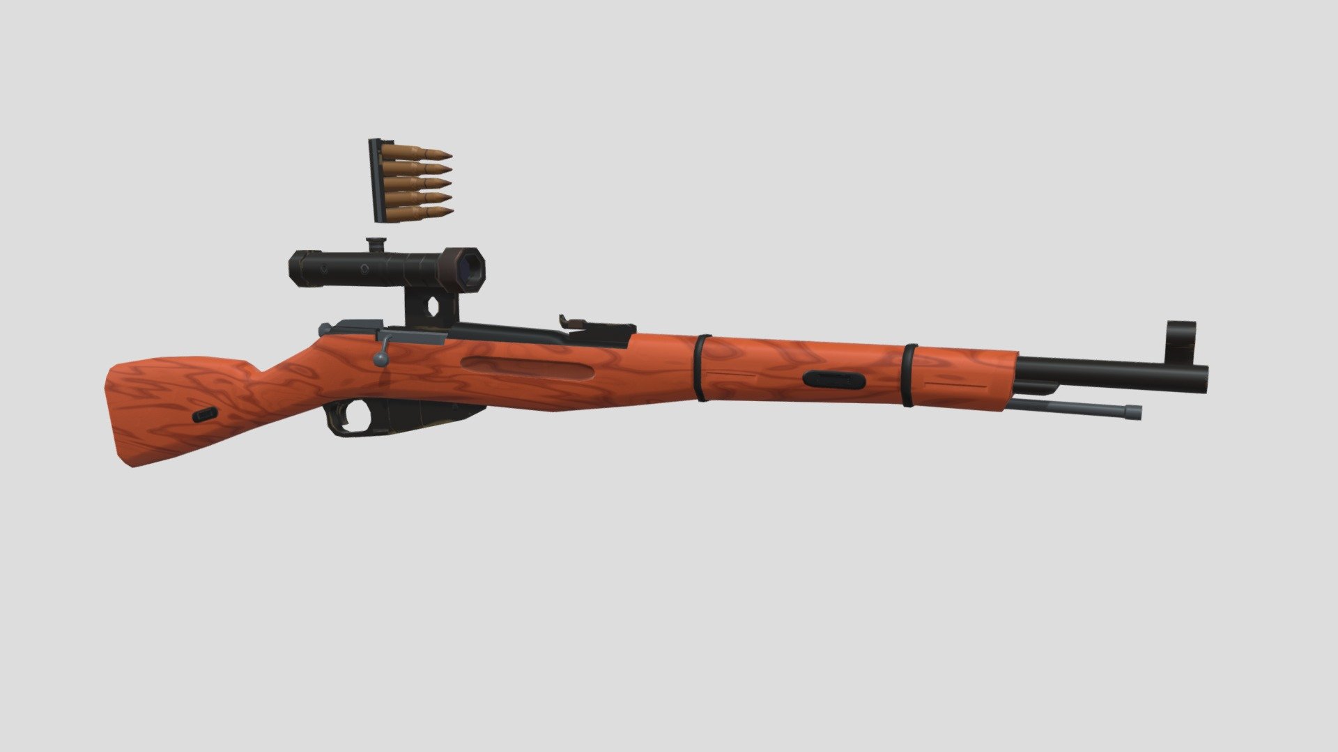 Mosin Rifle w/Scope very low poly (PBR) - 3D model by MechaPaw [6a14875 ...