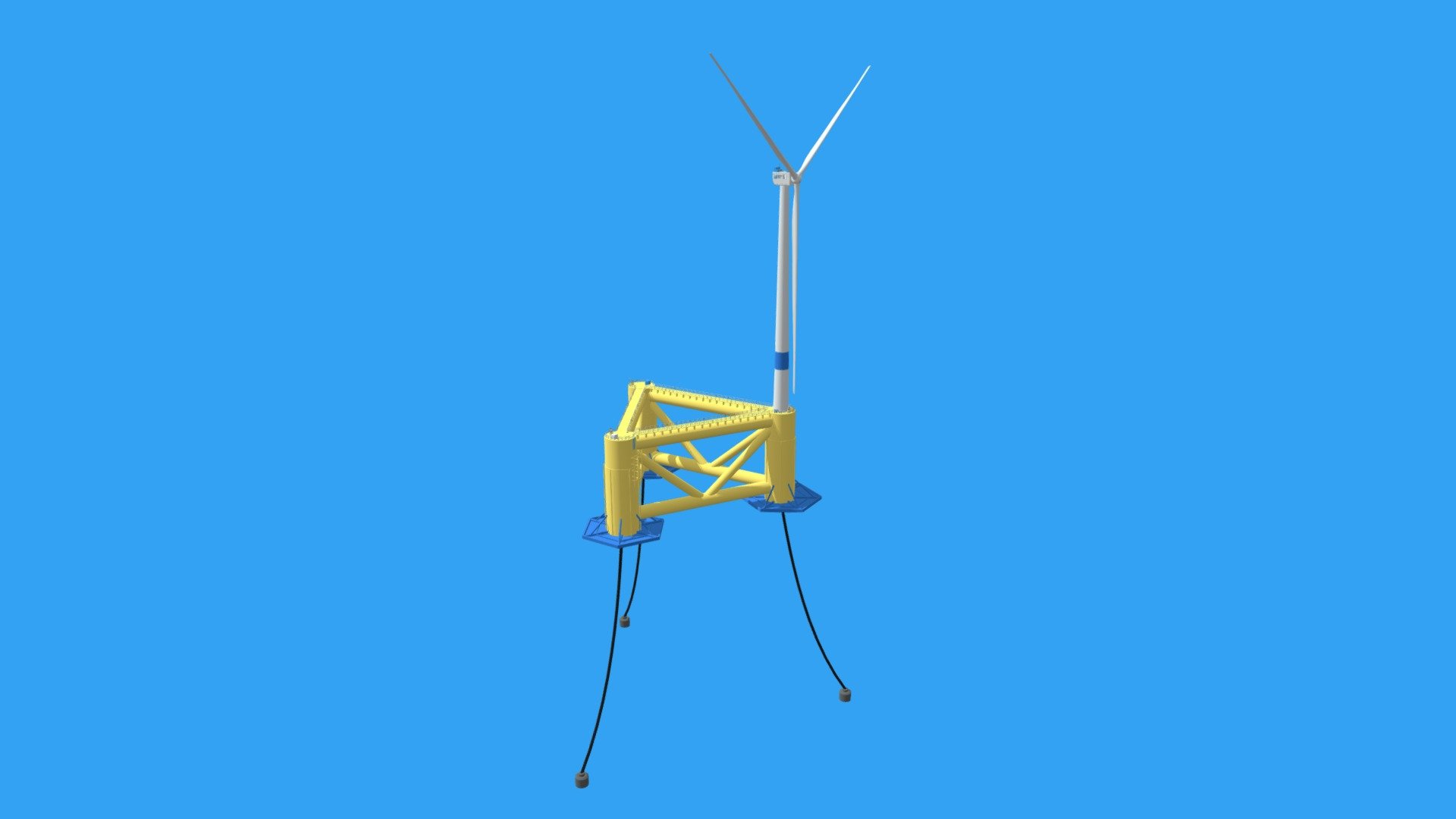 Offshore Wind Turbine Semi Submersible Floater 3d Model By Offshore Wind Learning