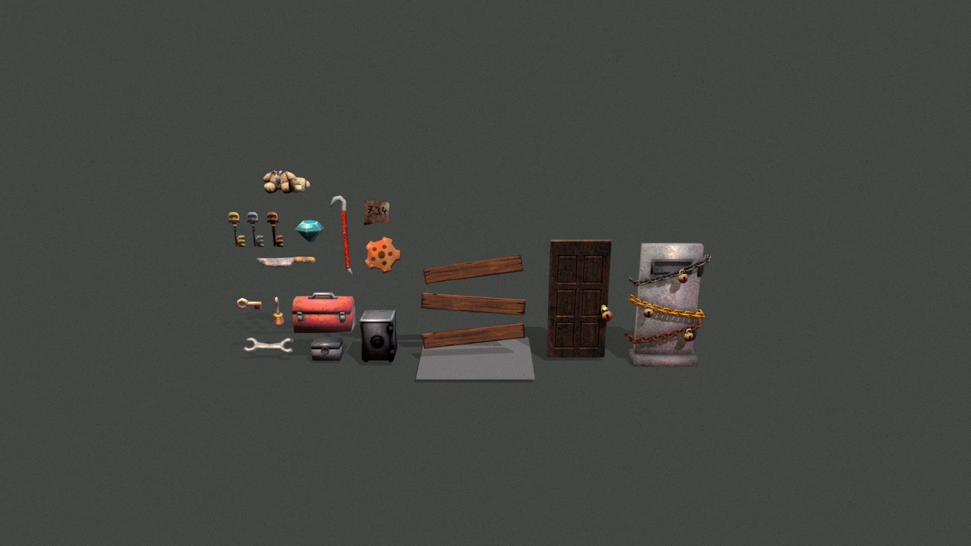 items - 3D model by Lewis C (@LewisCraddock) [6a19fc5] - Sketchfab