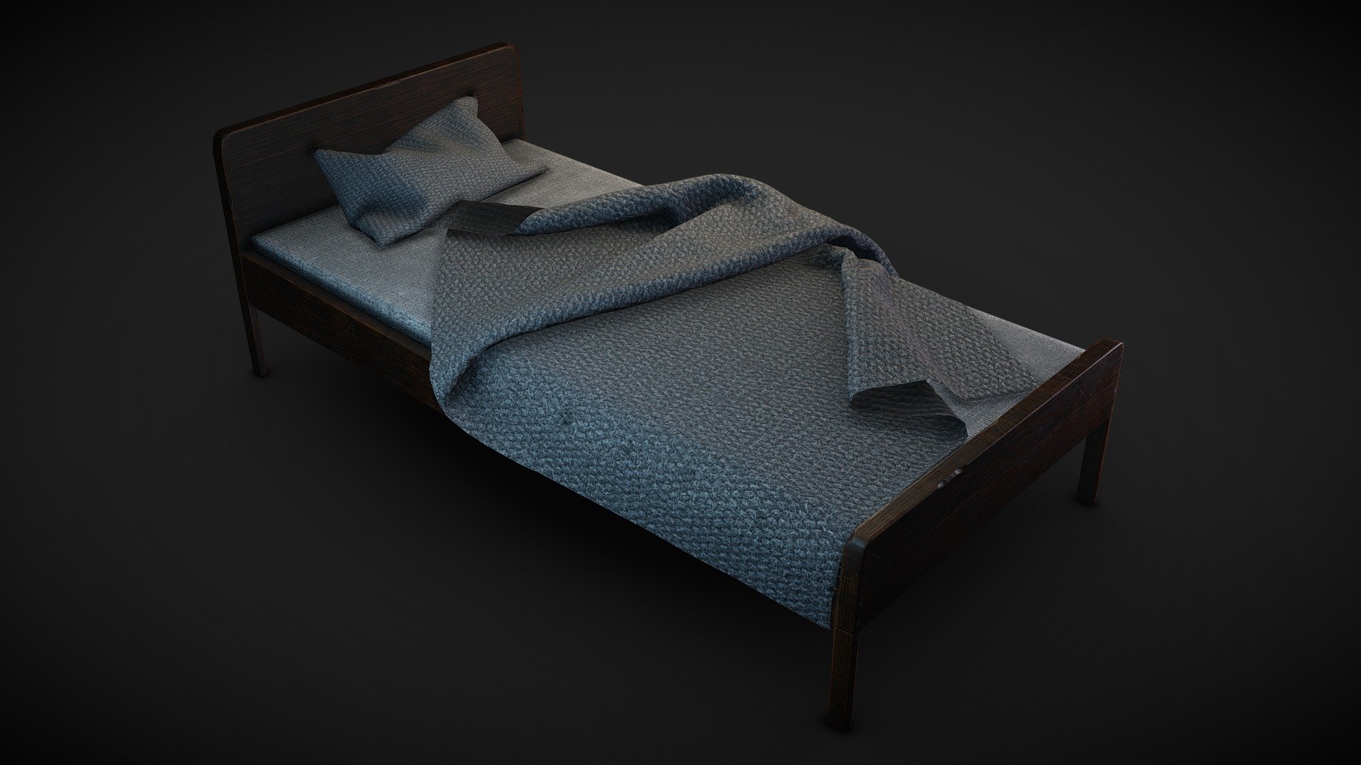 Wooden Bed - 3D model by Shedmon [6a2744b] - Sketchfab