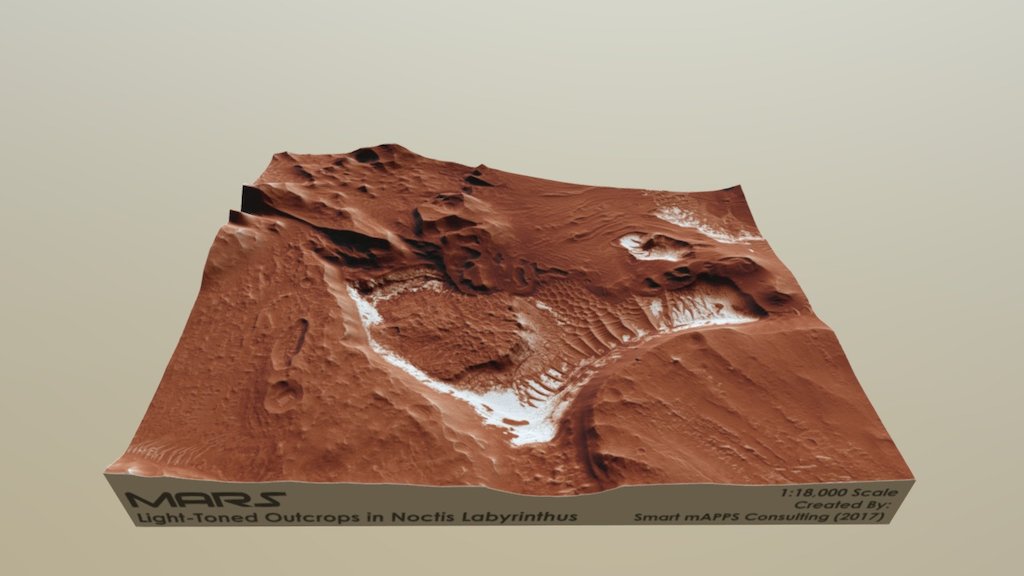 Mars Map: Light Toned Outcrops in Red - 3D model by smartmAPPS [6a2a4f3 ...