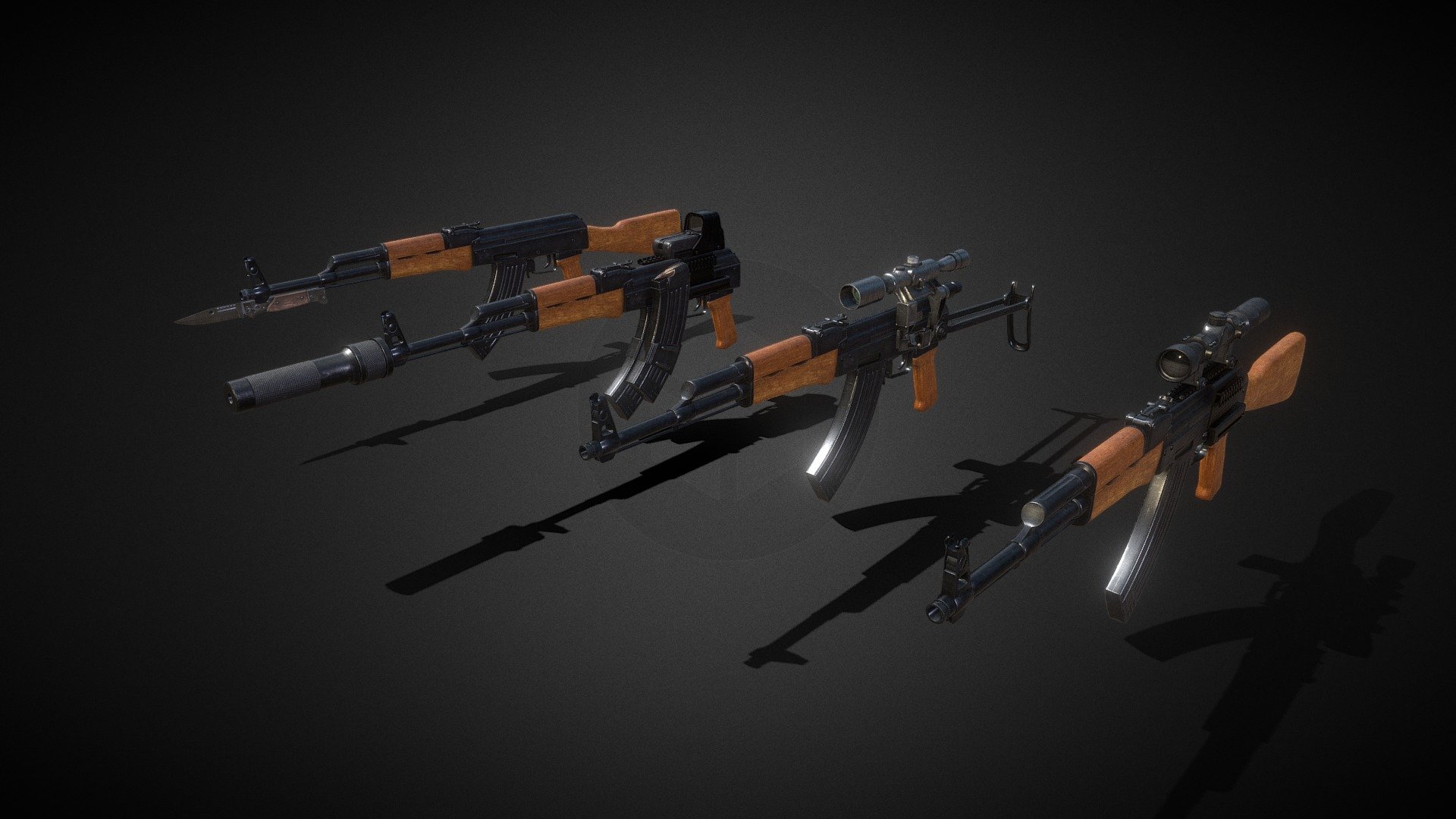 AK Rifle: Customizable - 3D model by StarGames studio (@StarGamesstudio ...