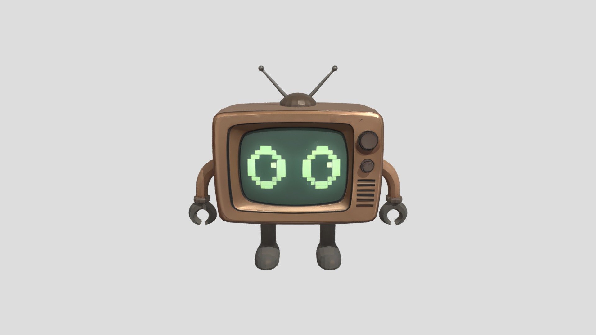 Cartoon robot television/TV character - Download Free 3D model by ...