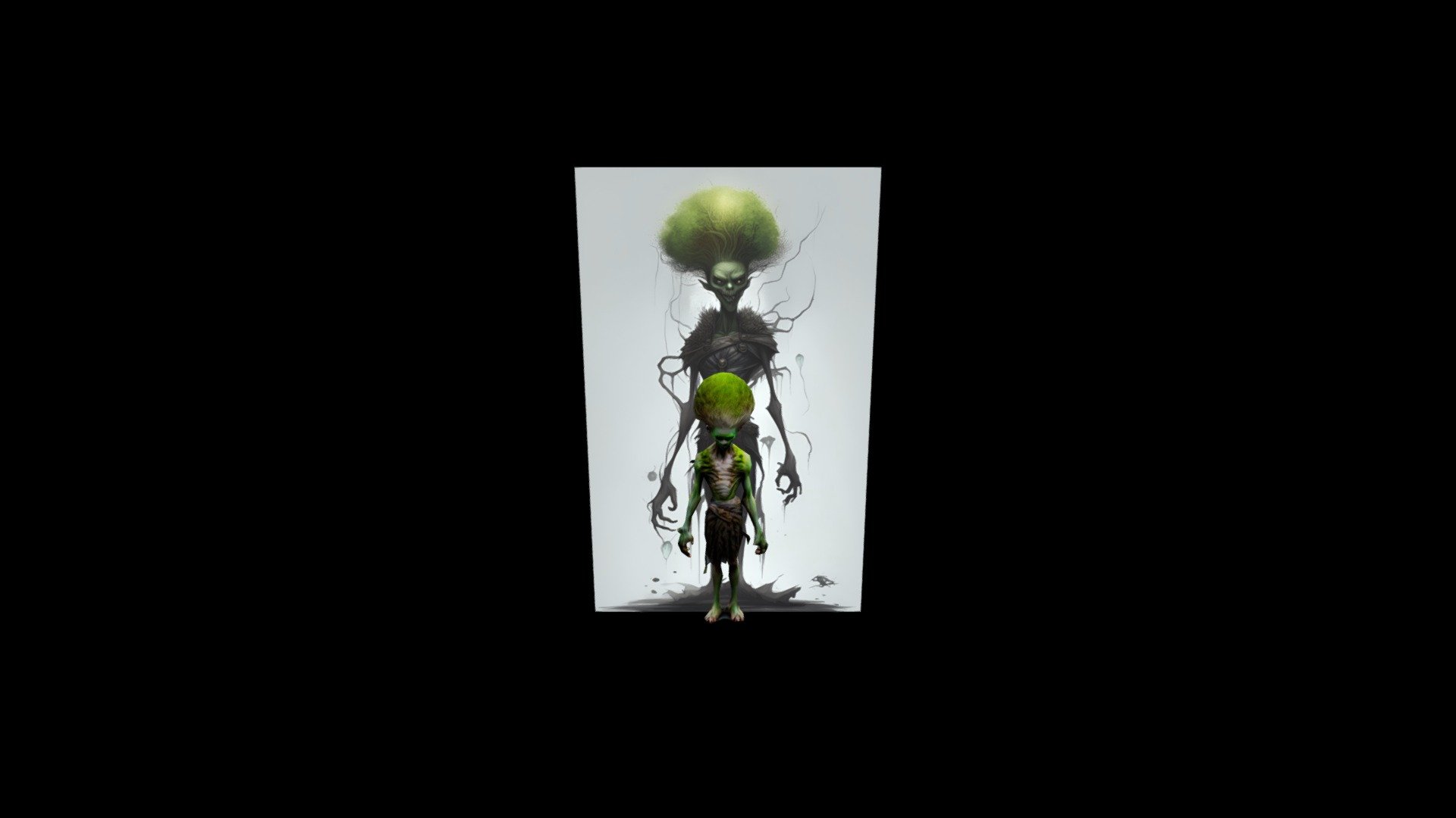"Creepy Creature with Green Tree Head" An ill - Download Free 3D model ...