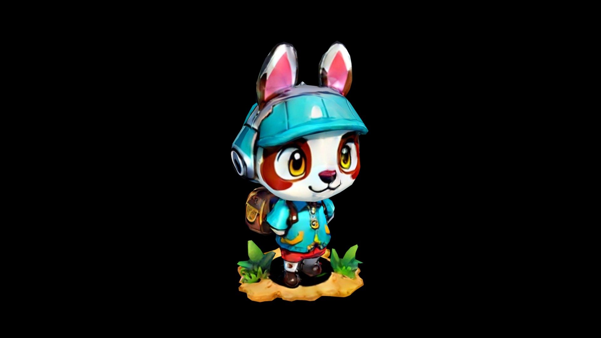 A character with the body of a white rabbit and - Download Free 3D ...