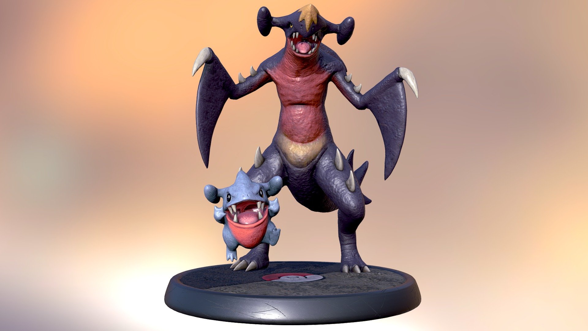 Garchomp and Gible - 3D model by Daniel (@PantsBeard) [6a57f5c] - Sketchfab