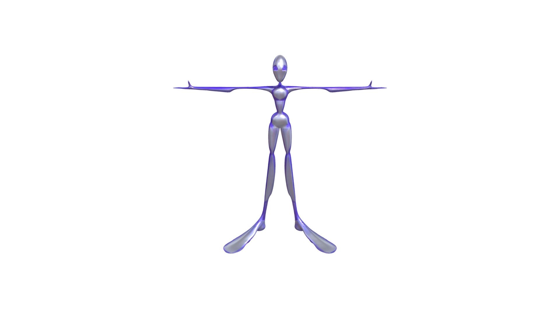 Humanoid alien character with elongated limbs - 3D model by fafatone ...