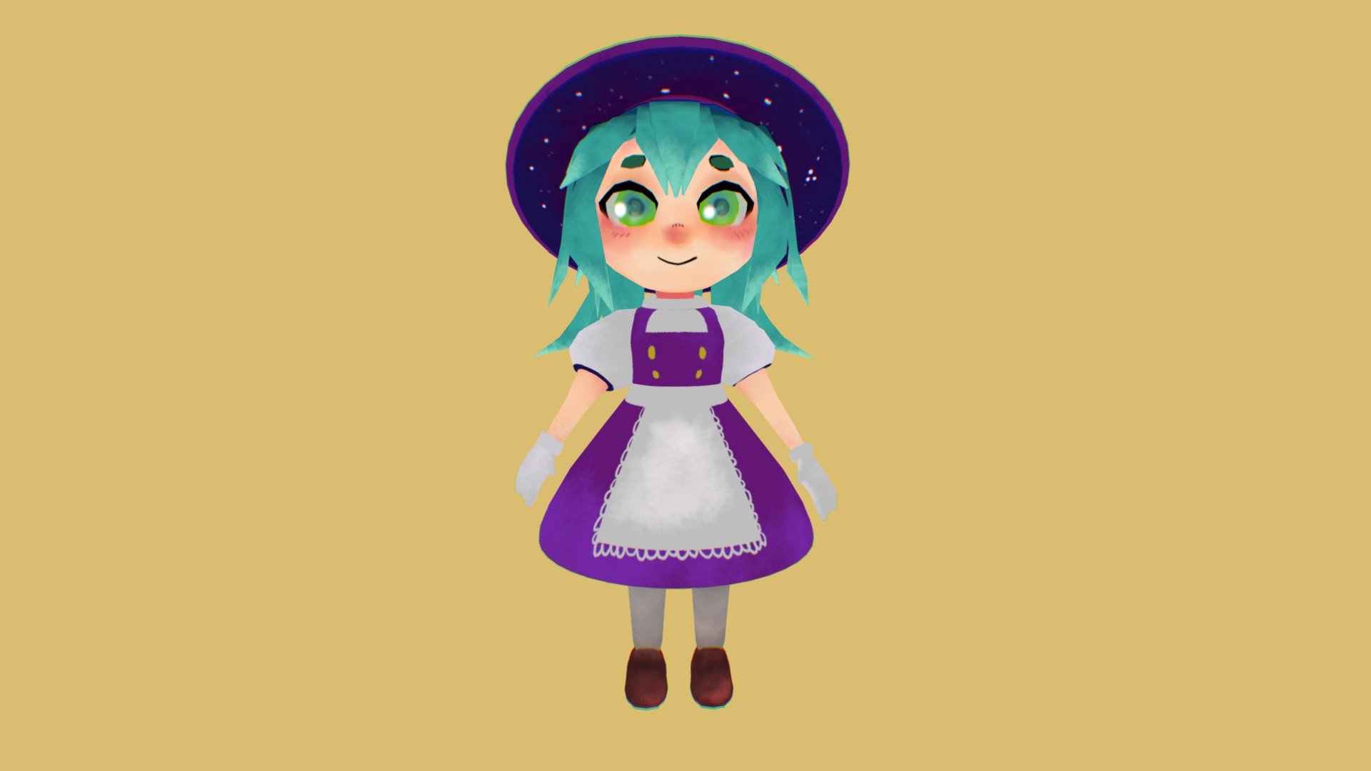 Little witch girl - 3D model by fawndue [6a66077] - Sketchfab
