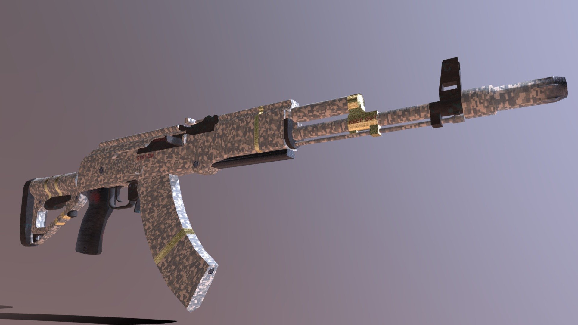 AKM camo. skin - 3D model by LINES171 [6a6831a] - Sketchfab