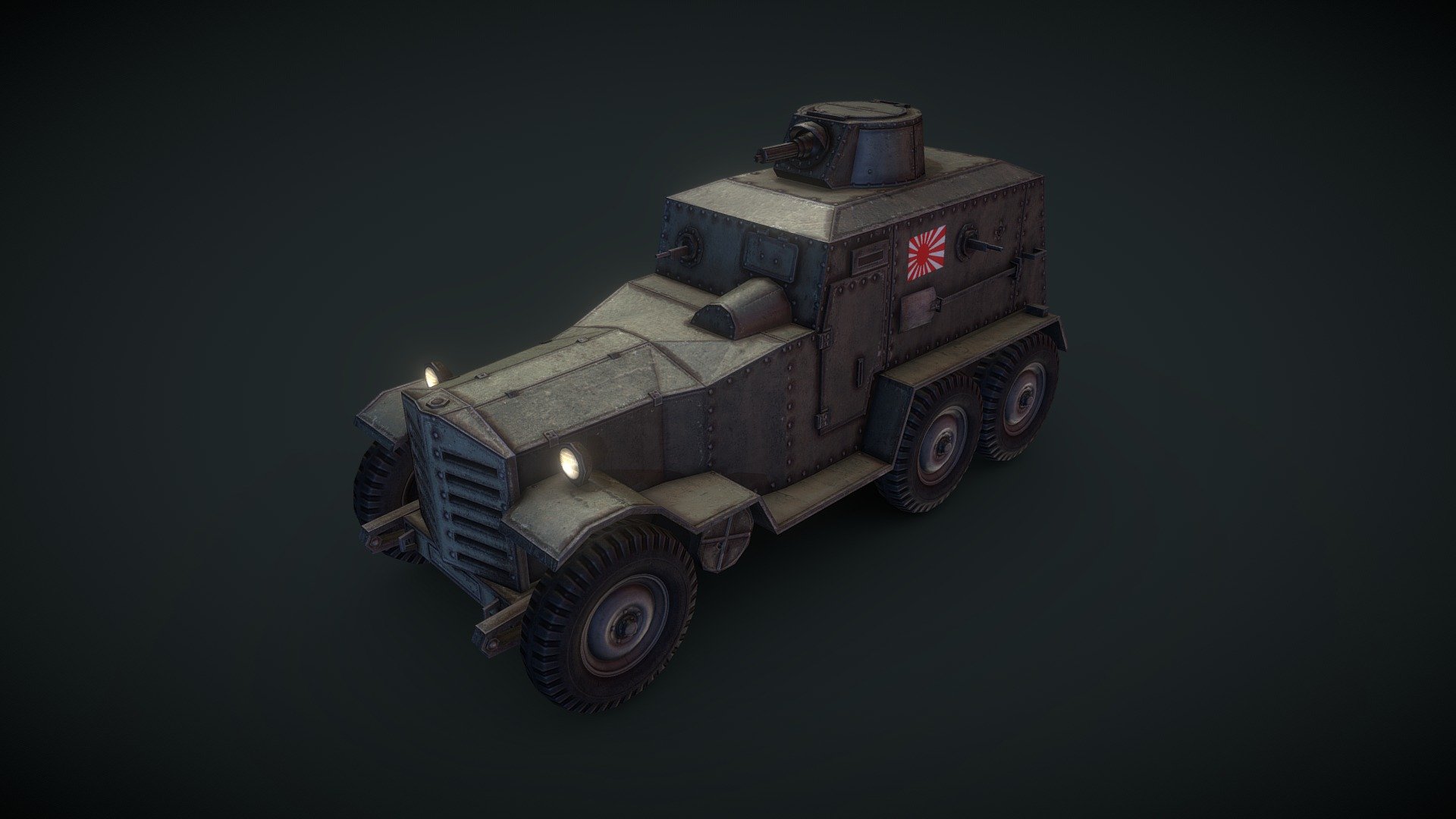Low poly Type 93 japan Kokusan armored car - 3D model by Kado3D ...