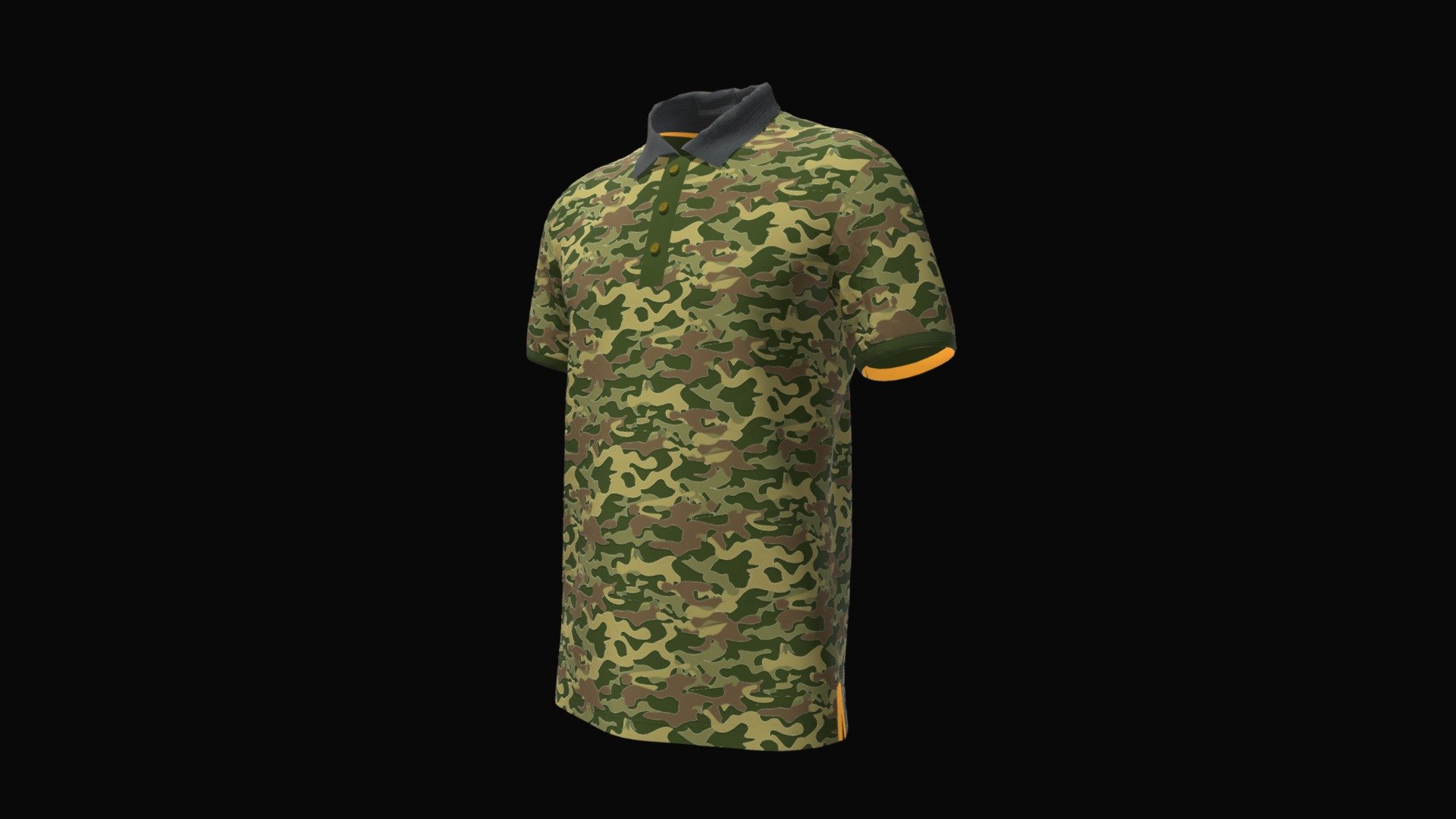 men POLO shirt, camouflage pattern - Download Free 3D model by ...