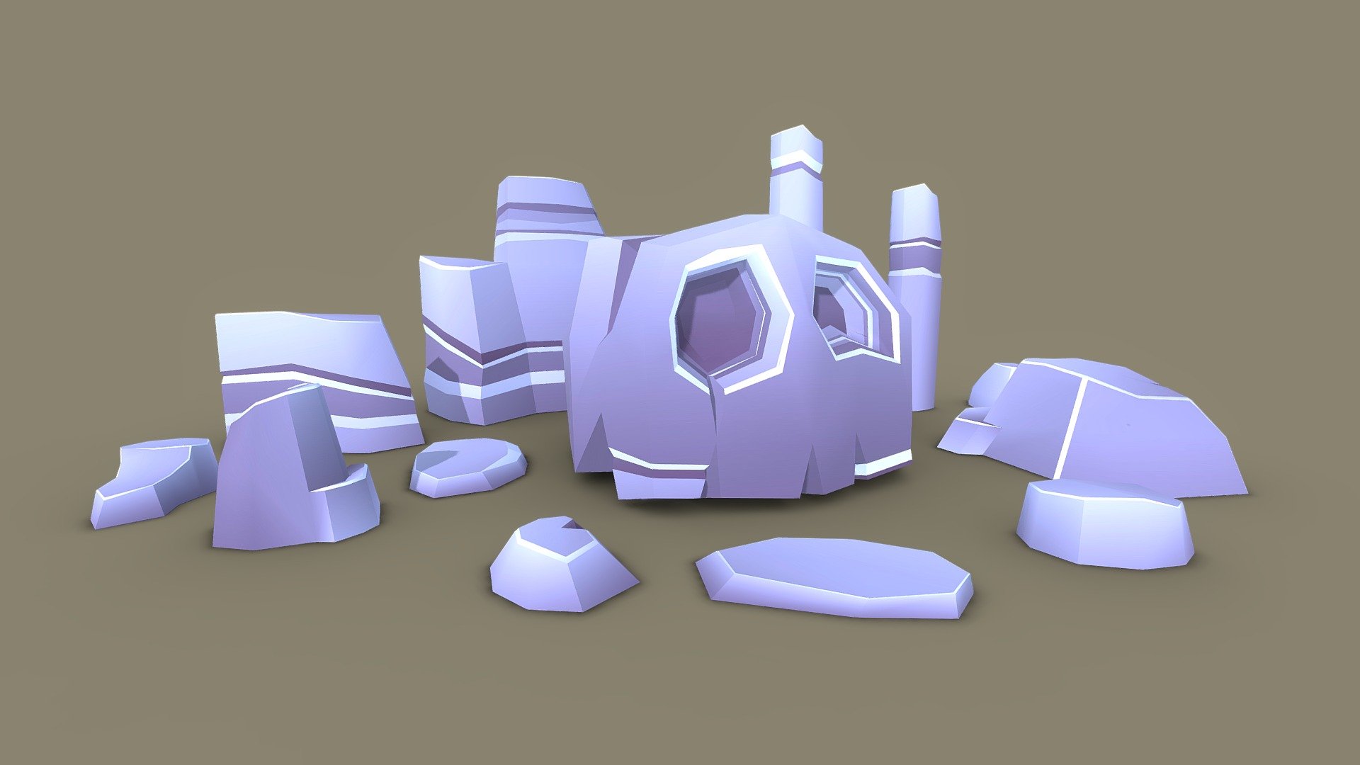 Low Poly Stylized Rocks - Buy Royalty Free 3D model by Coco Jinjo ...