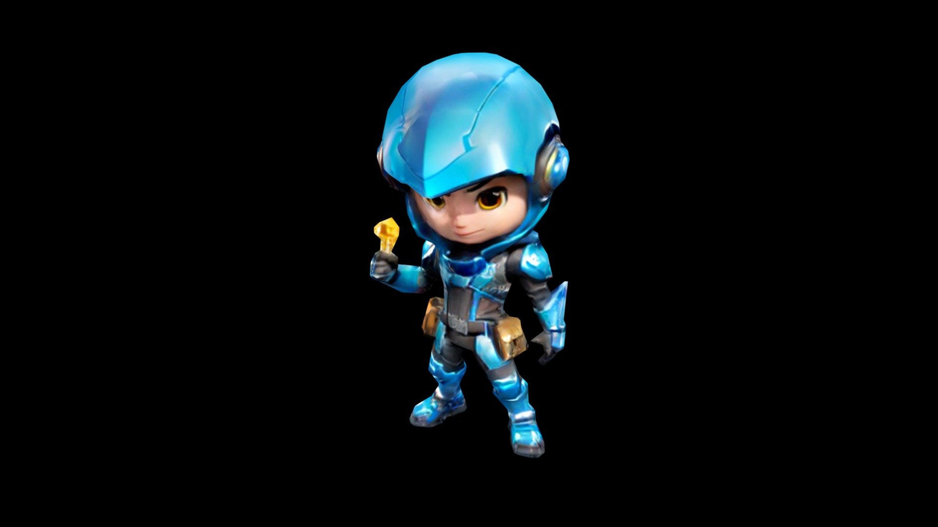 Electric Blue Tech Toy Cartoon The Fictional Fig - Download Free 3D ...