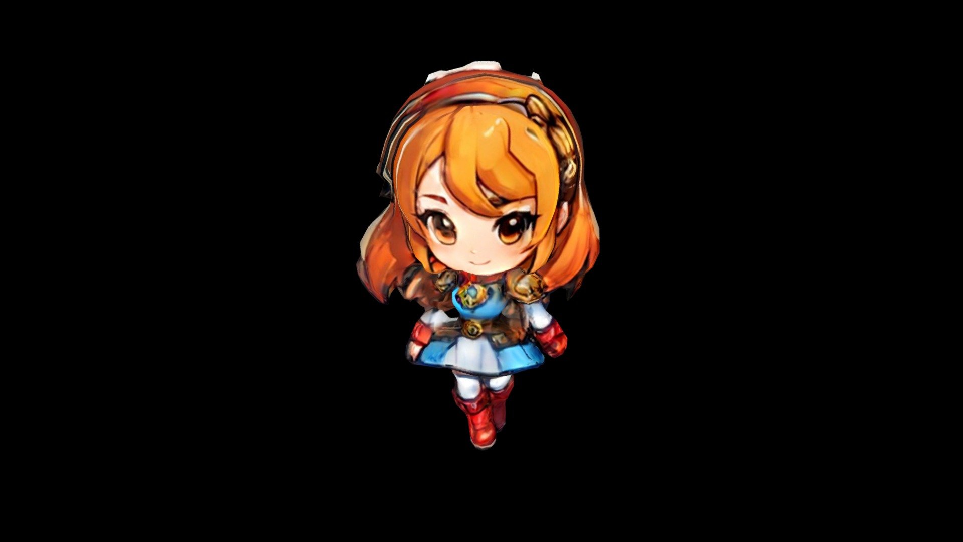 A sticker featuring a chibi-style character with - Download Free 3D ...