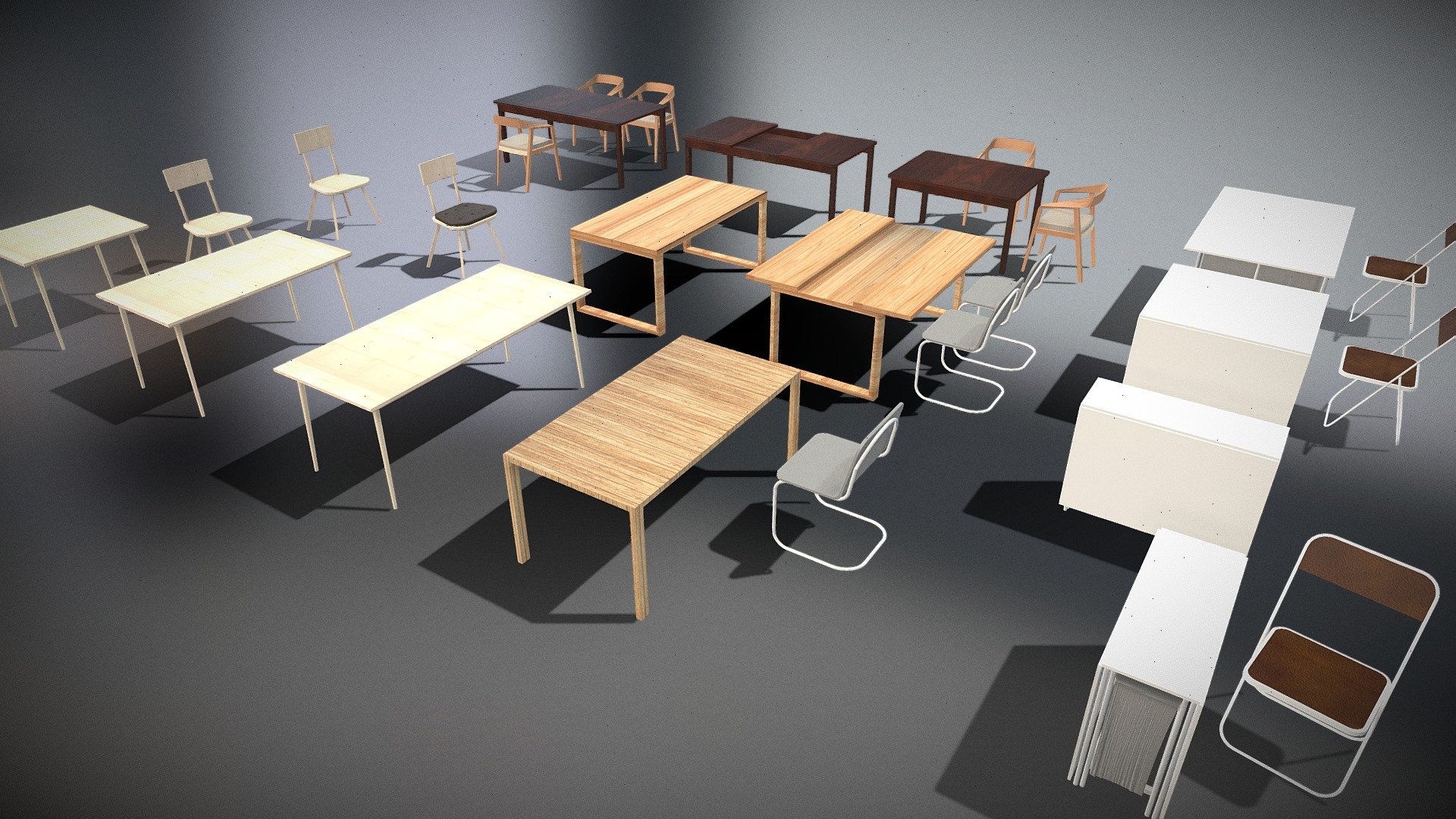 #Table Minimalist Expandable Dining Table - 简约餐桌 - Download Free 3D model by MrdT (@mrdt.club ...