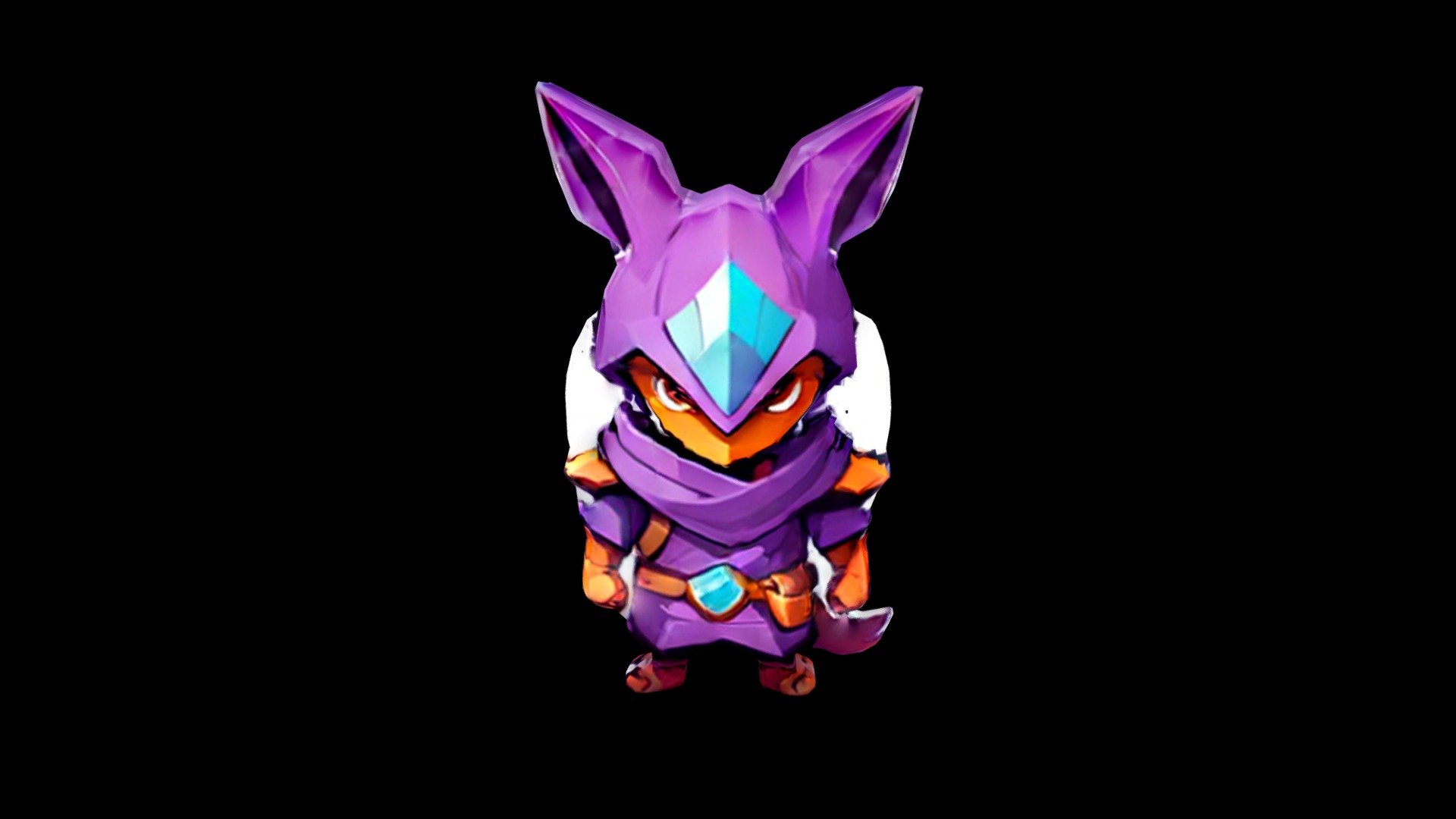 A chibi-style character with purple robes and a - Download Free 3D ...