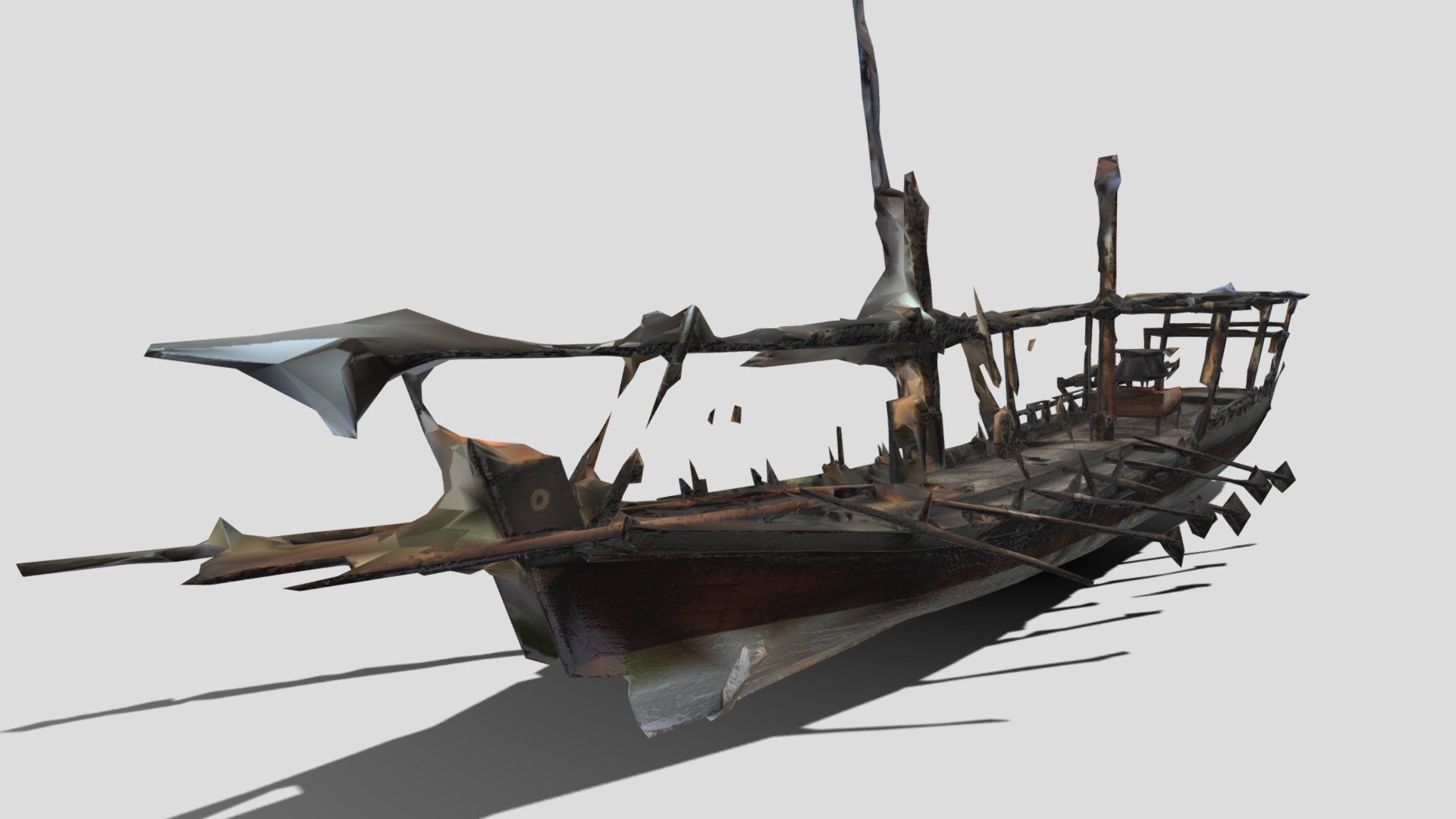 Two mast sailing and rowing boat - 3D model by Zlatan.Filipovic ...
