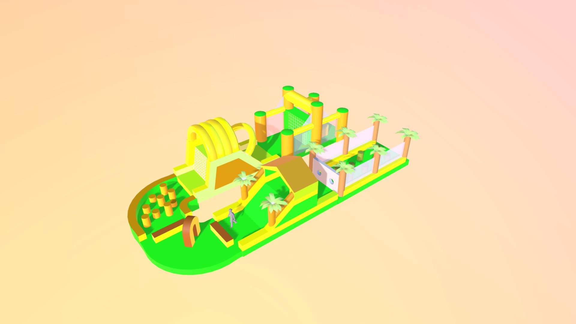 Mega Jungle Stormbaan 44m - 3D model by Jump Rental (@Jumprental ...