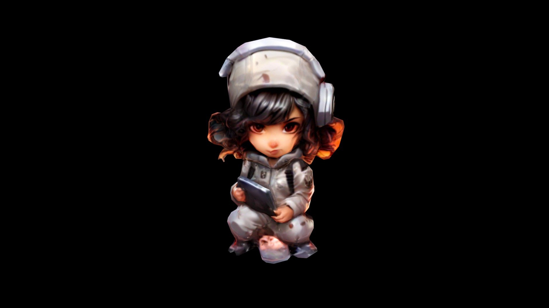 Brown Cartoon Human Doll with Stylish Hairstyle - Download Free 3D ...