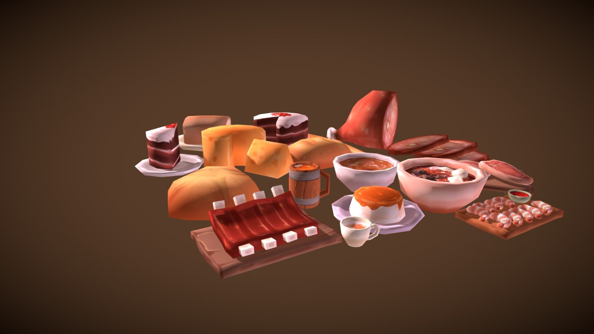 Low Poly Food - 3D model by CrystalSciarrino (@unicornsammich1 ...