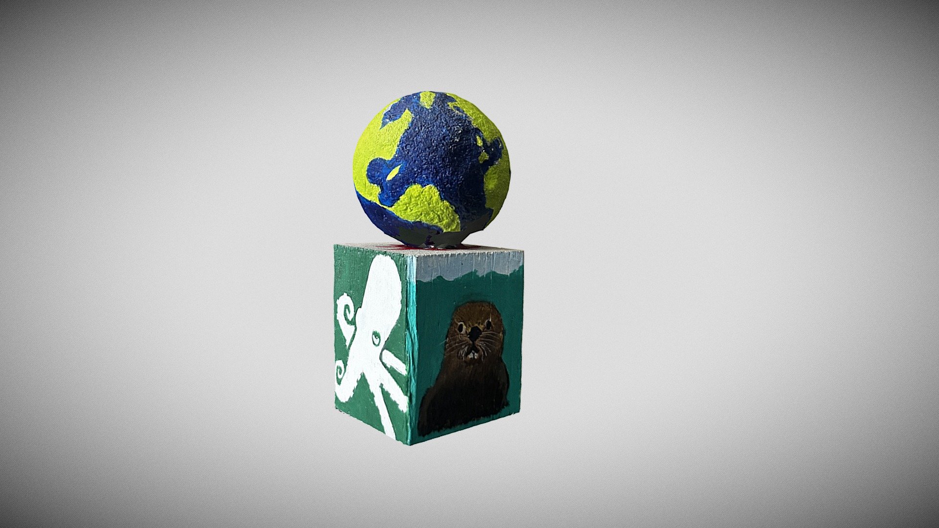 Globe & Block - 3D model by Terrain Scan (@terrainscan) [6a8a7c6] - Sketchfab