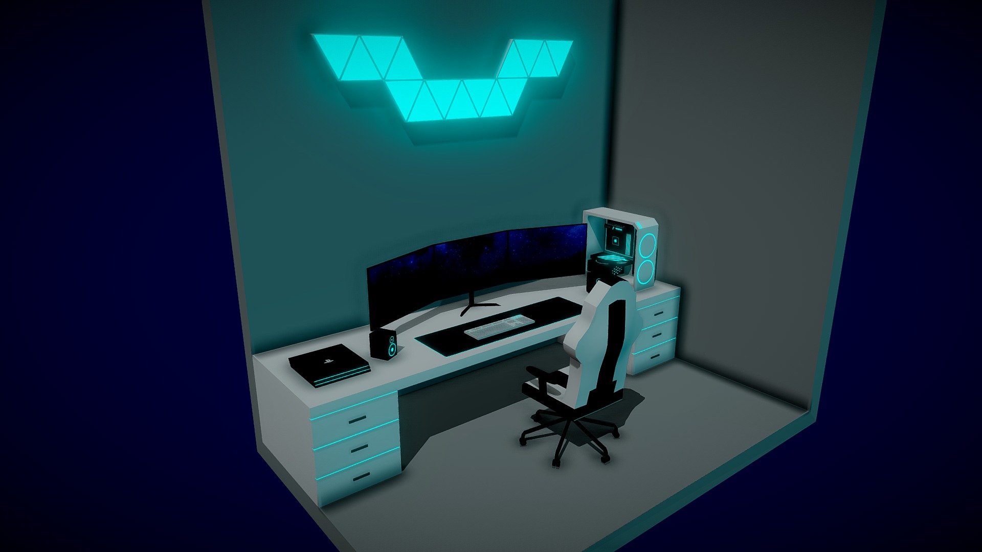 Gaming setup - Buy Royalty Free 3D model by DARKLORD (@DARK_2LORD2 ...