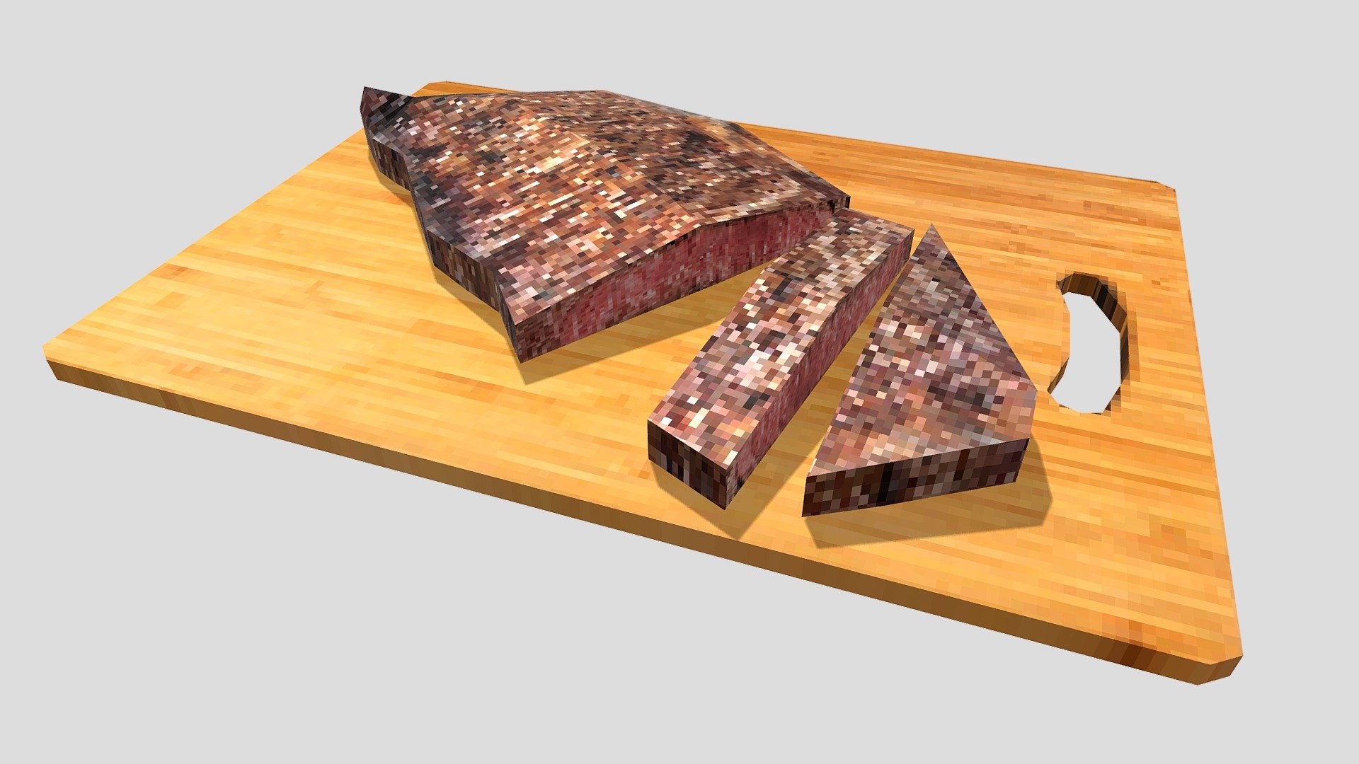 Steak on a Cutting Board - PS1 Low Poly - Download Free 3D model by ...