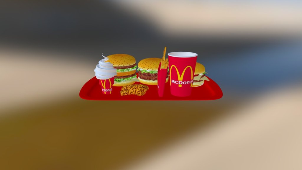 McDonalds food - 3D model by cirofelipelacerda [6aa2c2b] - Sketchfab