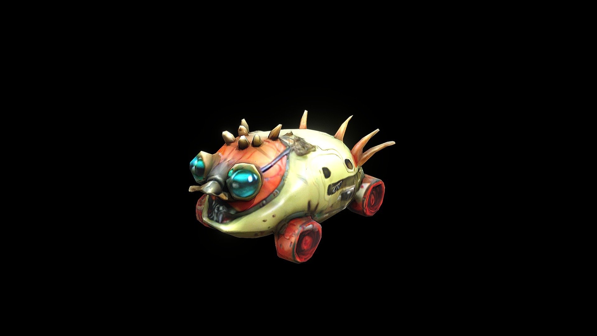 a 3d rendering of a monster vehicle with a re - Download Free 3D model ...