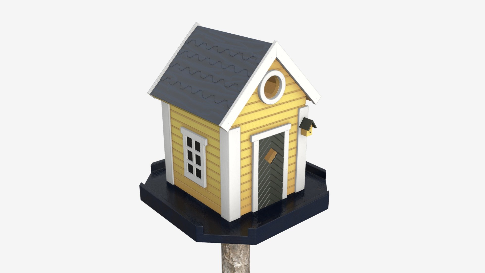 Outdoor Garden Birdhouse on Pillar - Buy Royalty Free 3D model by ...